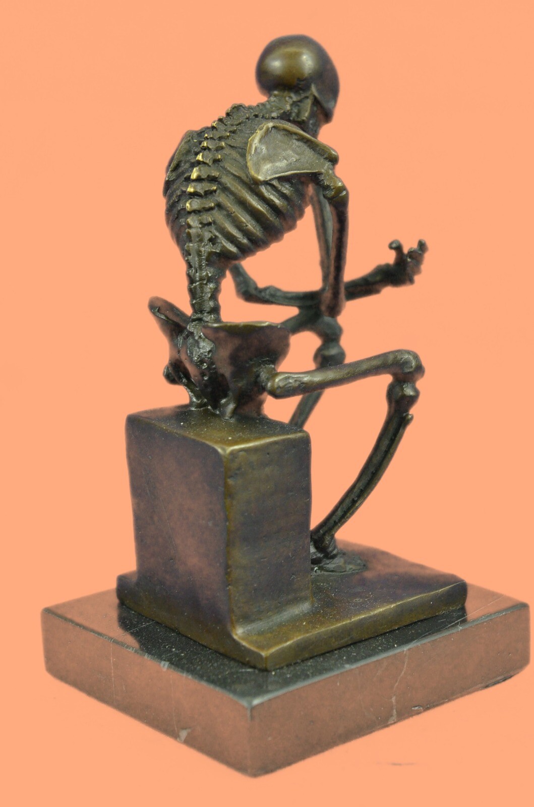 Skeleton Thinker MD Nurse Anatomy Student Prof Bronze Marble Statue Art ...