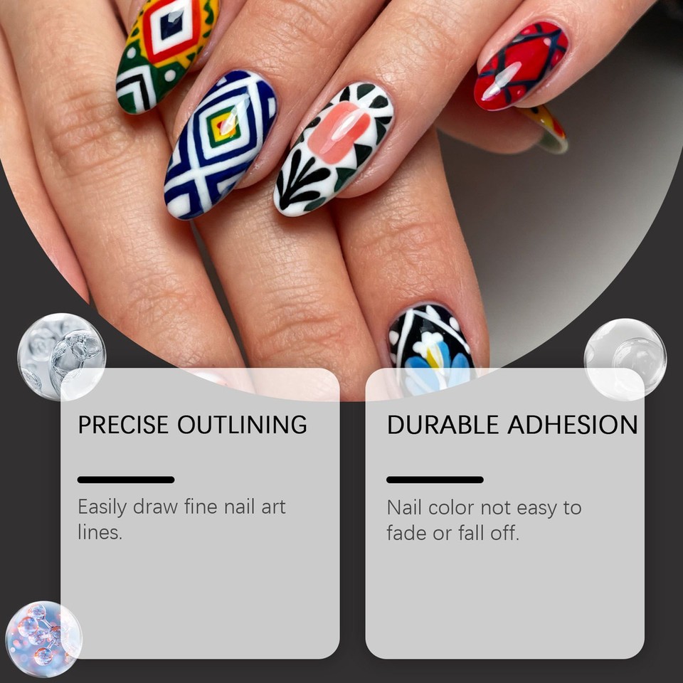24 Color 3D Nail Art Polish Pens Set, Nail Art Markers Point Graffiti ...