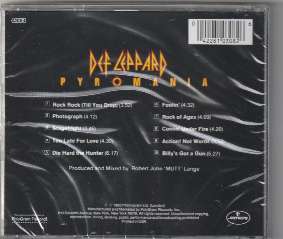 DEF LEPPARD “Pyromania” NEW and SEALED Glam/Hair Metal CD! | eBay
