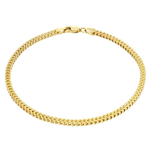 10k Yellow Gold 2mm Franco Box Square Chain Men Bracelet or Womens ...
