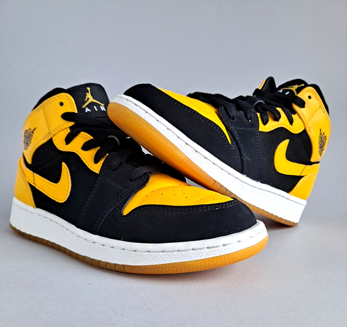 Nike Air Jordan 1 Mid NEW LOVE Youth GS Sz 5.5Y Boys Black Yellow ...