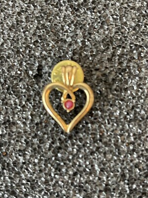 Genuine Ruby Pendant Goldtone Made In The USA Harriet Carter | eBay