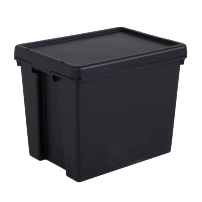 24L Black Recycled Heavy Duty Storage Box | eBay UK