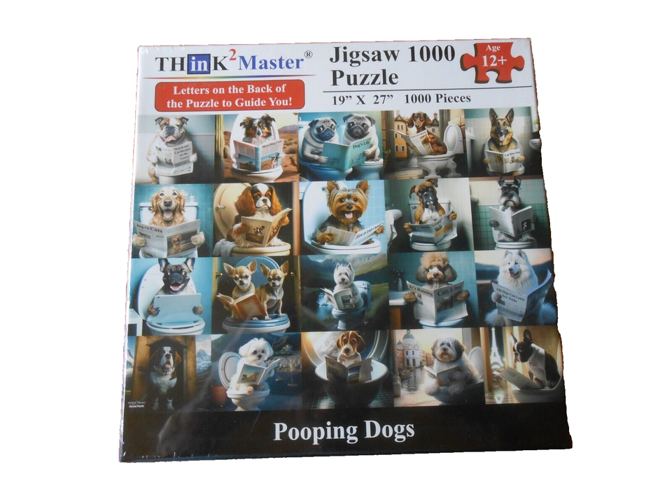 THINKMASTER Pooping Dogs & Puppies 1000 Pieces Jigsaw Puzzle NEW IN CELLO | eBay