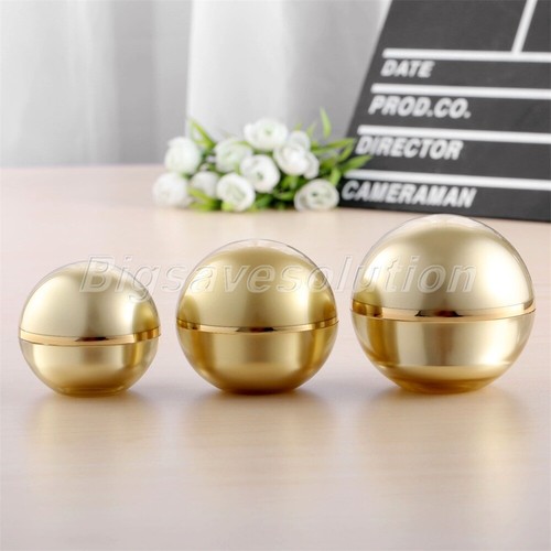 15/30/50g Ball Acrylic Jar Lip Balm Cream Container Gold Empty Case ...