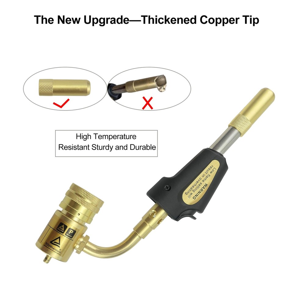 Gas Turbo Torch Tips with Adjustable Swirl Flame, Brazing Soldering ...