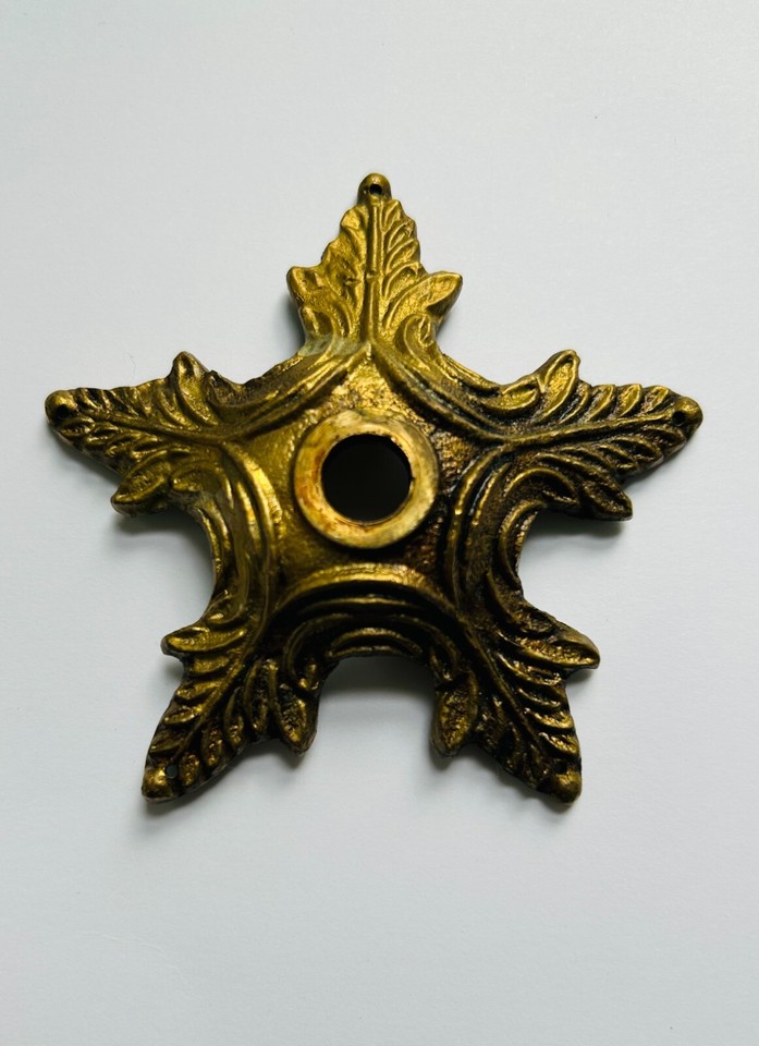 Fancy Decorative Brass 5 Holes 3 1/4" Bobeche Chandelier Lamp Part ...