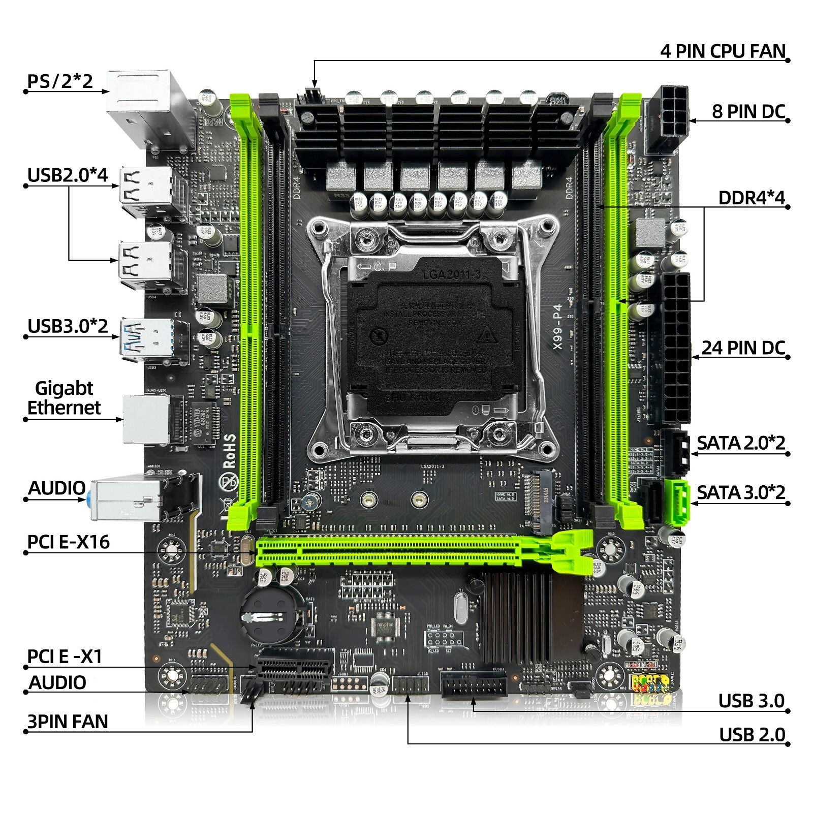 Kit Carte Mère X99 P4 CPU Processeur Intel LAG2011 Core I7 Mémoire Ram ...