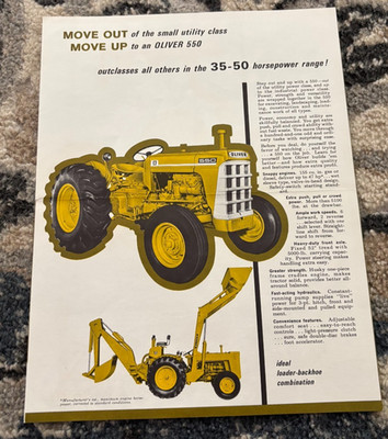 Oliver 550 Industrial Tractor Loader Backhoe Brochure DCPA26 | eBay