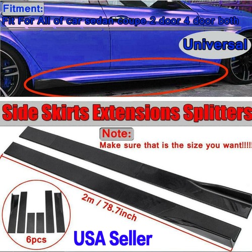 78.7" Universal Side Skirt Extension Rocker Panel Splitters Lip For ...