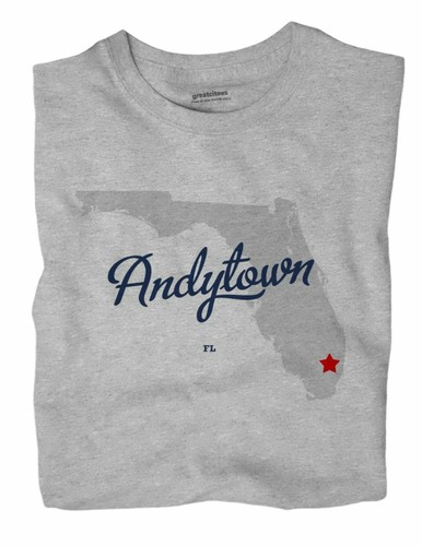 Andytown Florida FL Fla T-Shirt MAP | eBay