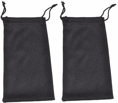 2 BLACK SUNGLASSES EYEGLASSES SOFT POUCH CARRY BAG CASE BLACK (2 PIECES ...
