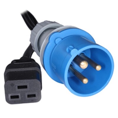 32A + 16A Power Extension Cable Male Commando Plug IEC 309 IEC C19 ...