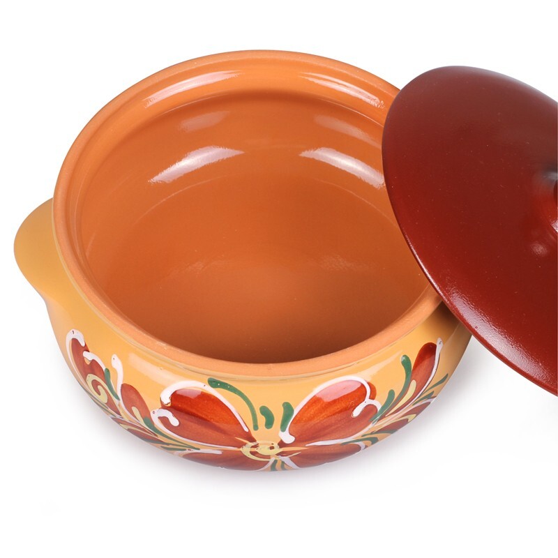 Brown Baking Stoneware Ramekin Clay Cooking Pot w/Lid 1-Serving Stewing ...