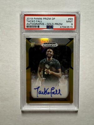 Tacko Fall 2019 Panini Prizm DP #99 Gold Prizms Rookie Card RC Auto /10 ...