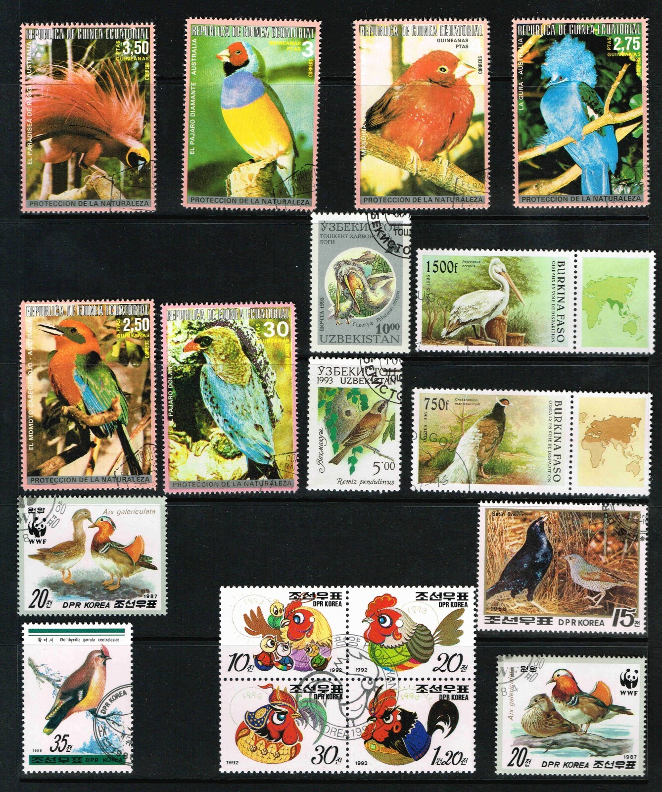 163 Diff Birds on Used Stamps --- 18 Countries | eBay