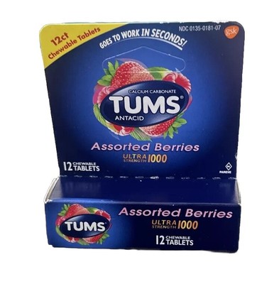 TUMS — 12 Ultra Strength Chewable Antacid Tablets Heartburn Relief ...