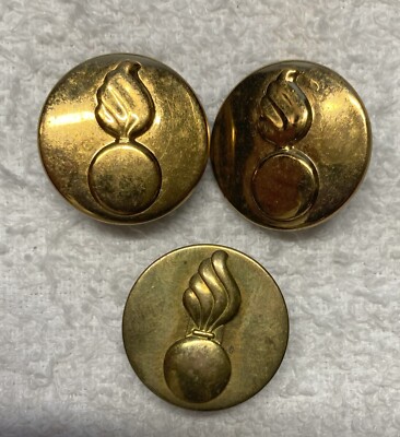 US Army Air Force WWII Enlisted Ordnance Collar Insignia Pins (3) Disc ...