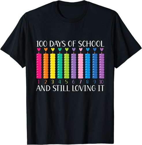 100 Days Of School And Still Loving It Hearts 100th Day T Shirt Ebay