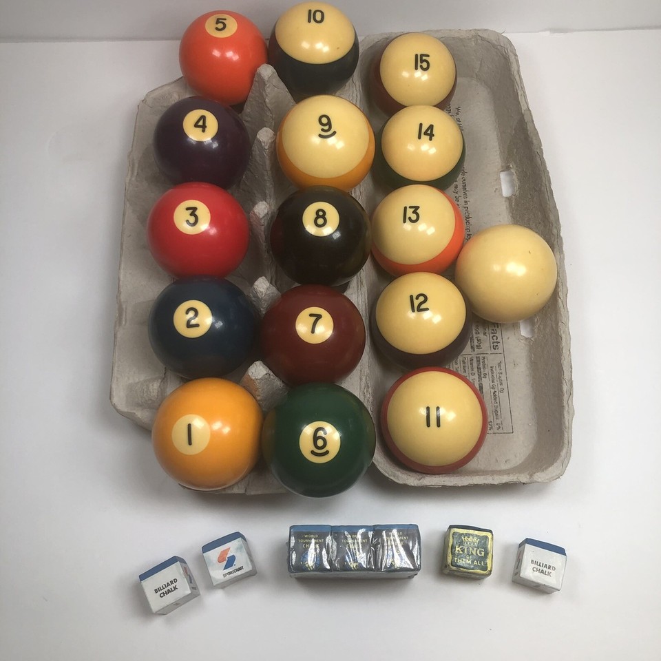 LOT Vintage Bakelite Billiard Pool Balls 2.25" Complete Set +BONUS PACK ...