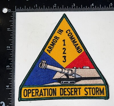 US Army Operation Desert Storm Armor In Command 123 Patch | eBay