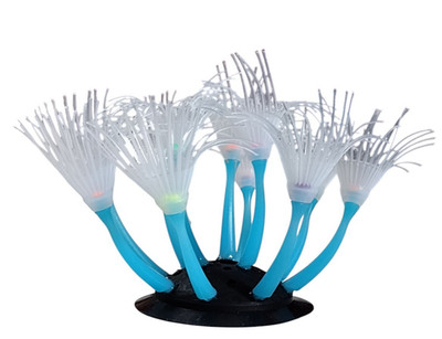 BLUE SUNFLOWER Artificial Coral Silicone Plant Decoration Aquarium Fish ...