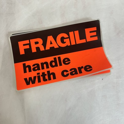 Neon Orange Fragile Stickers Shipping Supplies 21 | eBay