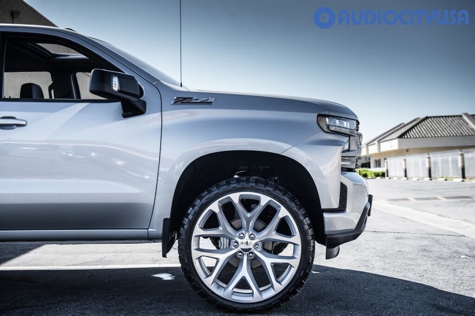 24'' inch Snowflake Silver Machine Wheels 33'' MT Tires Ford F150 ...