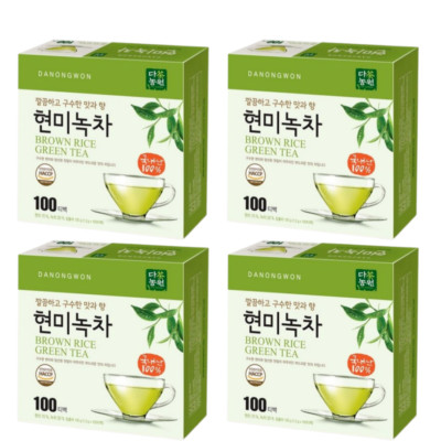 Korean Danongwon Brown Rice Green Tea 100 Tea bags x 4 Box (Free ...