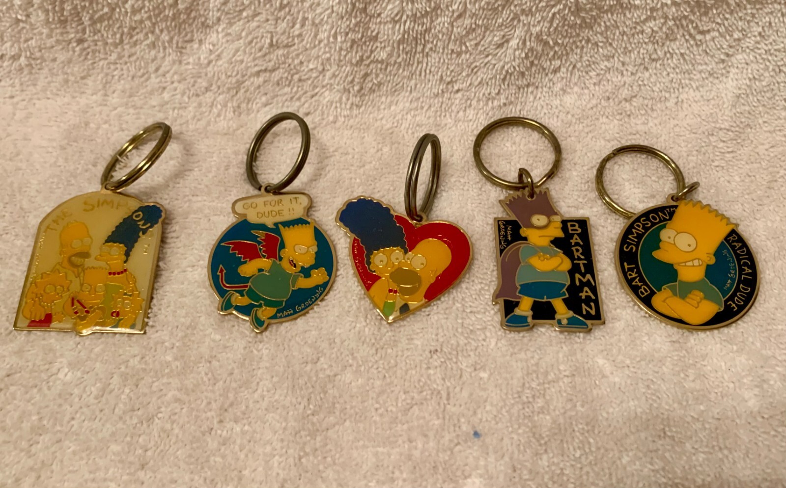 Simpsons Keychains - Set of 5 - Metal/Enamel - 1990 - New | eBay