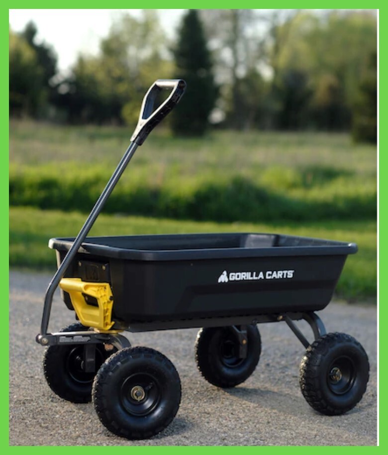 GORILLA CARTS Poly Garden Dump Garden Cart 4 cu. ft. 600 lb W ...