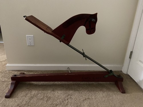 Antique Vintage CAL'S COLT Wooden Rocking Steel Spring Riding Hobby ...