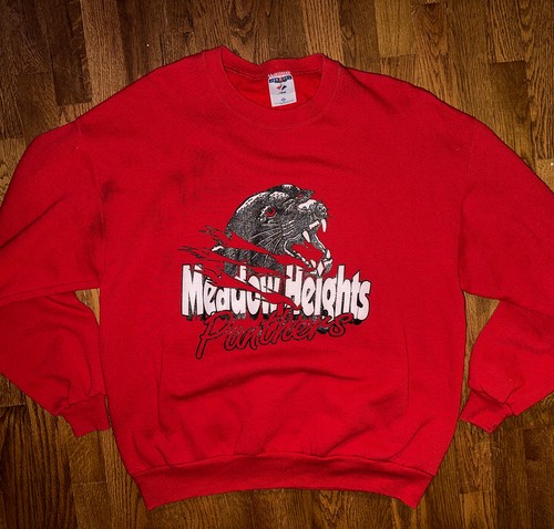 Vintage Jerzees Made In USA Meadow Heights Panthers Graphic Sweatshirt ...