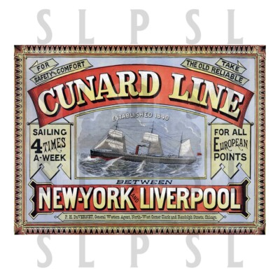 Cunard Line Metal SIGN RETRO Kitchen GARAGE BAR PUB MAN CAVE 10" x 8 ...