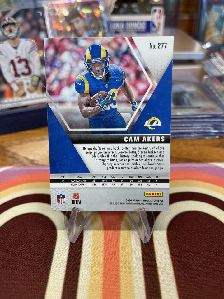 CAM AKERS 2020 Panini Mosaic NFL DEBUT CARD #277 Los Angeles Rams ...