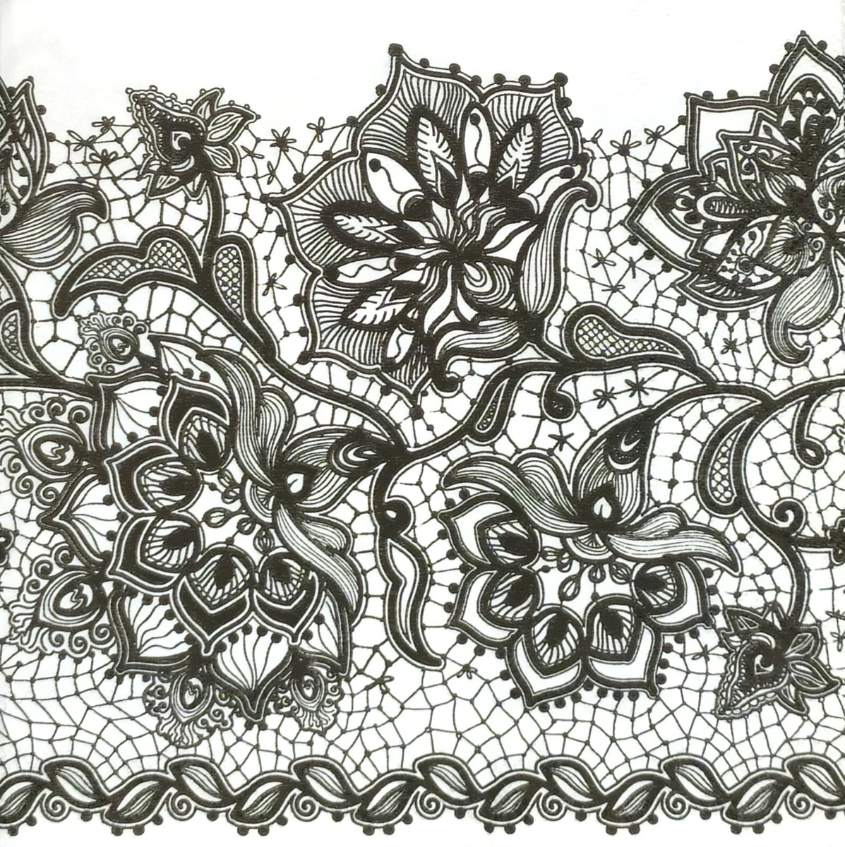 Black Flower Lace Pattern