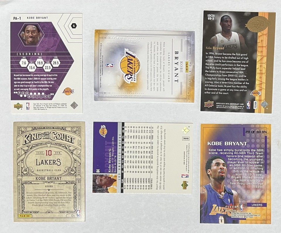 6 KOBE BRYANT Cards Rewind 99 King on the Court Pro Active Magic Numbers 24 | eBay