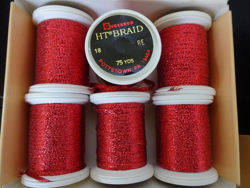 6 Rod Building Wrapping Gudebrod 75yd spools HT Braid Threads Red color ...
