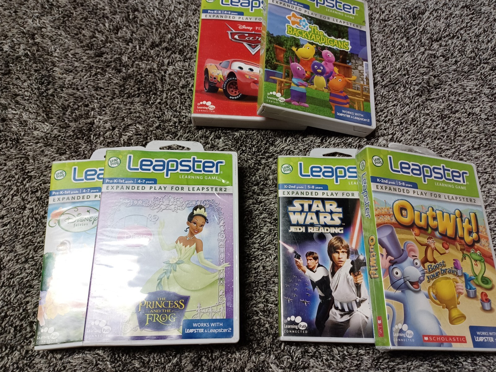 Lot of 6 Leapster Games - Disney Princess Cars Tinker Bell Star Wars ...