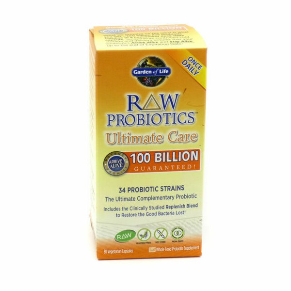 Garden of Life Raw Probiotics Ultimate Care 100 Billion 30 Veggie ...