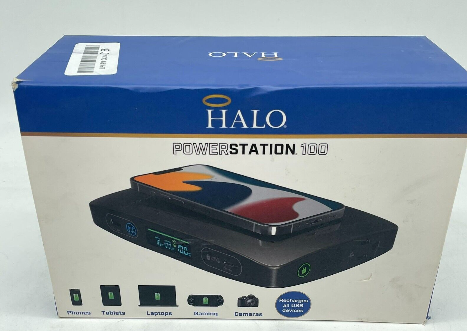 Halo Power Station 100 Anchor Blue with LED Floodlight & Wireless ...
