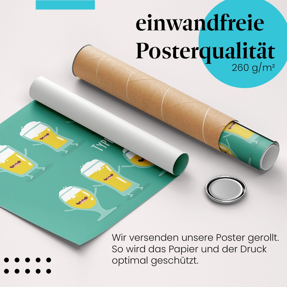 Postereck 2092 Poster Leinwand Bier Comic, Party Küche Gläser Flasche ...