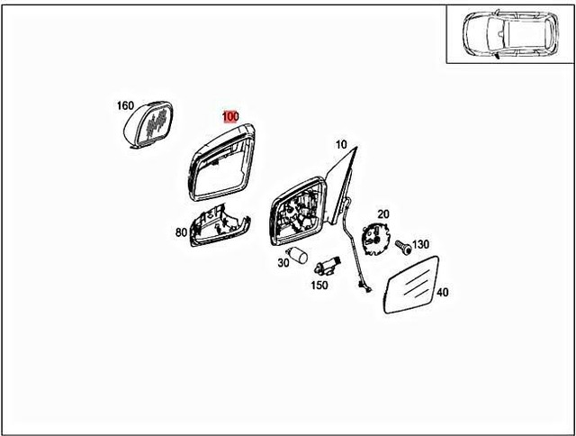 Genuine OEM Door Mirror Cover for MERCEDES 24681101009761 for sale ...