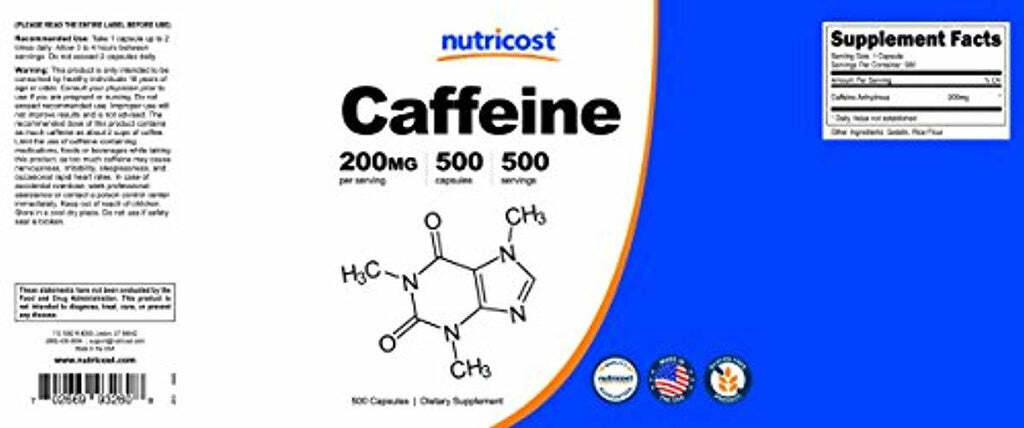 Nutricost Caffeine Pills, 200mg Per Serving (500 Caps) | eBay