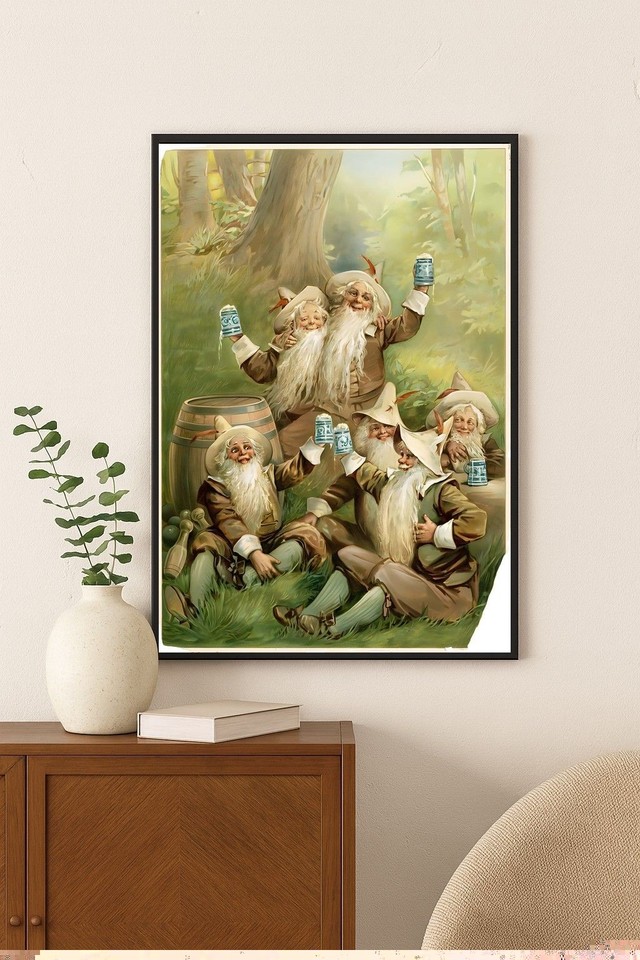 Vintage Fantasy Gnomes Poster 🍺 - 24x36” Hi-Res💎 Print - 200 GSM Paper🗞 ...