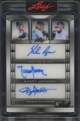 2025 Leaf Pearl Nolan Ryan Randy Johnson Roger Clemens 1/1 Auto ...