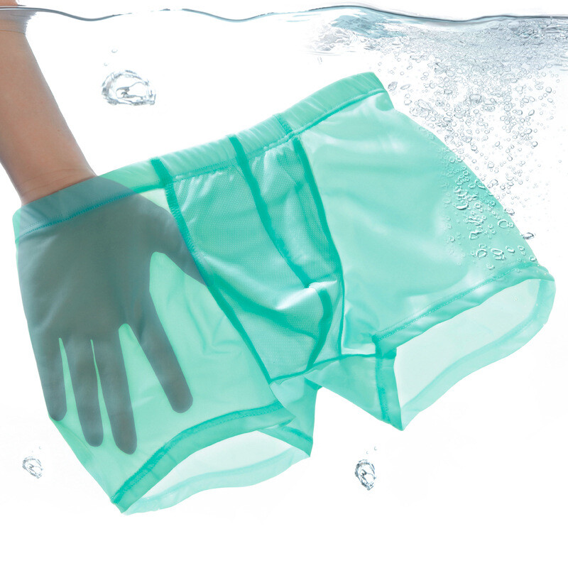 Mens Sexy Sheer See Through Boxer Briefs Underwear Mesh Shorts Trunks ...