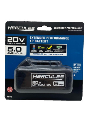HERCULES HC01 20V Lithium-Ion 5.0 AH Extended Performance XP Battery ...