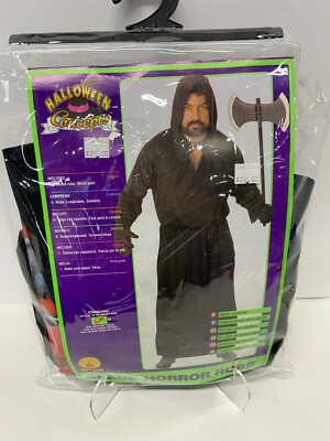 Black Horror Robe Grim Reaper Gothic Ghoul Fancy Dress Halloween Adult ...