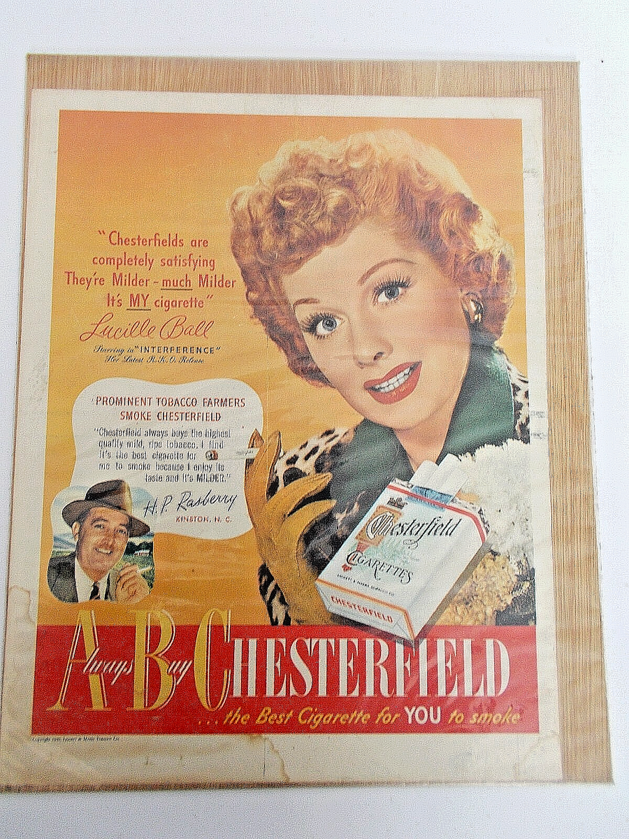Lucille Ball As A Cigarette Model
